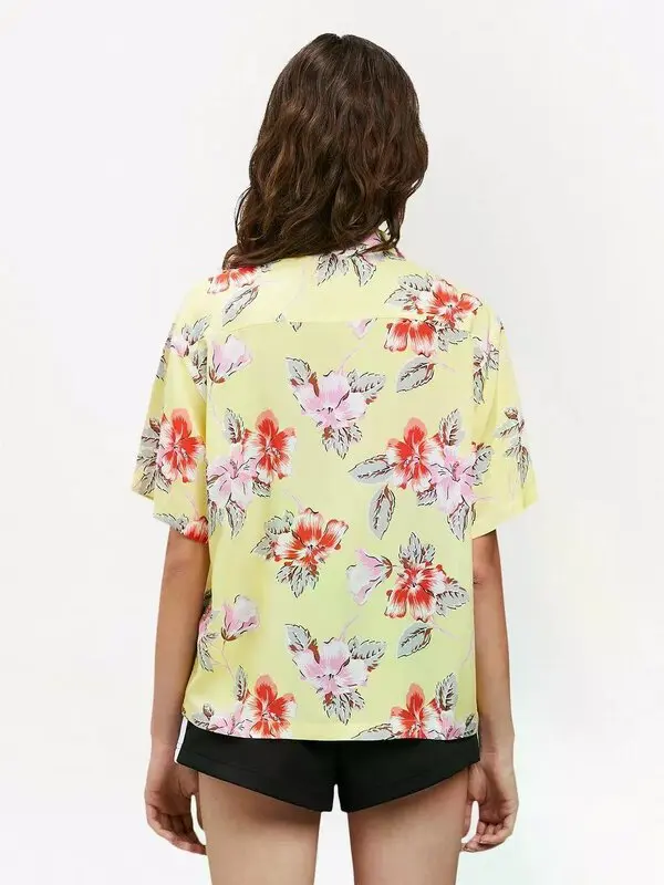 Palm Angels Hibiscus Print Short Sleeve Shirt