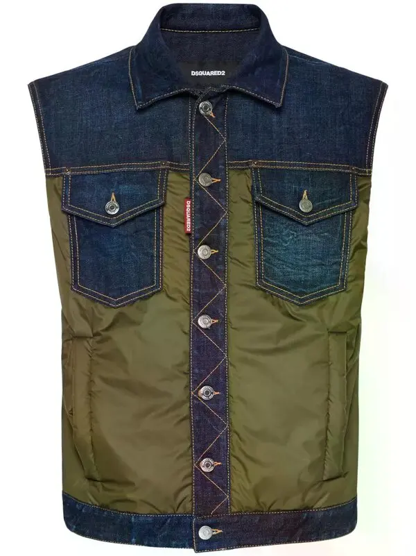 Dsquared2 Pocketed Denim Vest