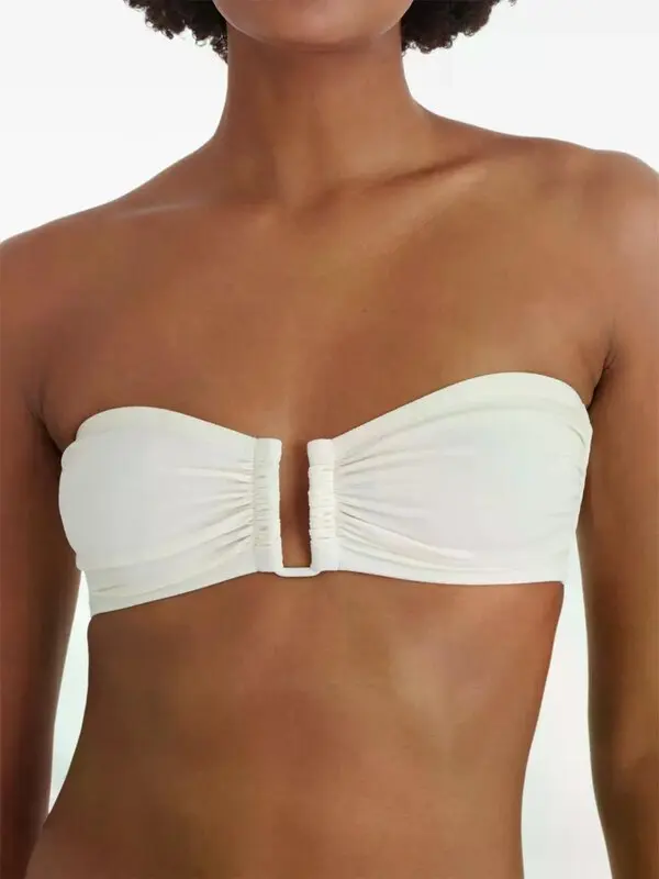 ERES Ruched Bandeau Bikini Top - White