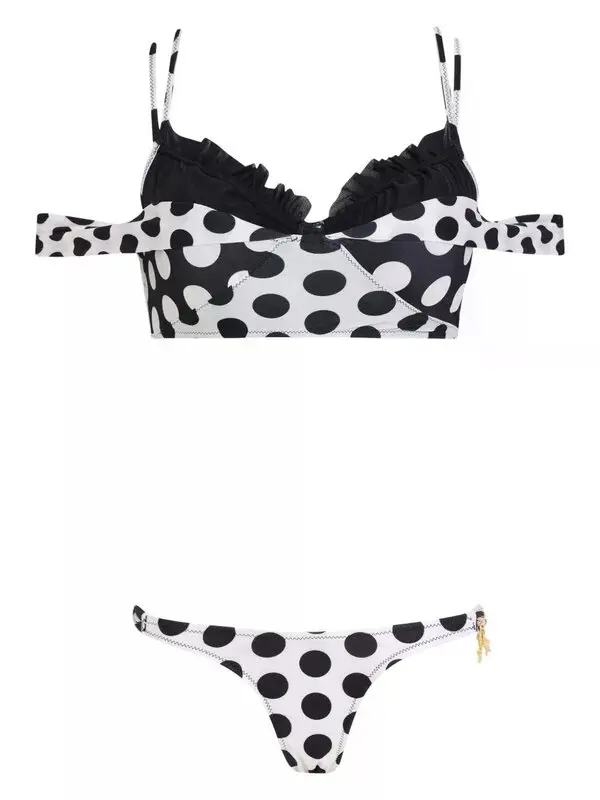 AMIR SLAMA Polka Dot Bikini Set - Black