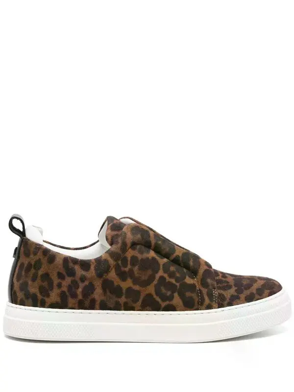 Pierre Hardy Leopard-pattern Suede Slider Sneakers - Brown