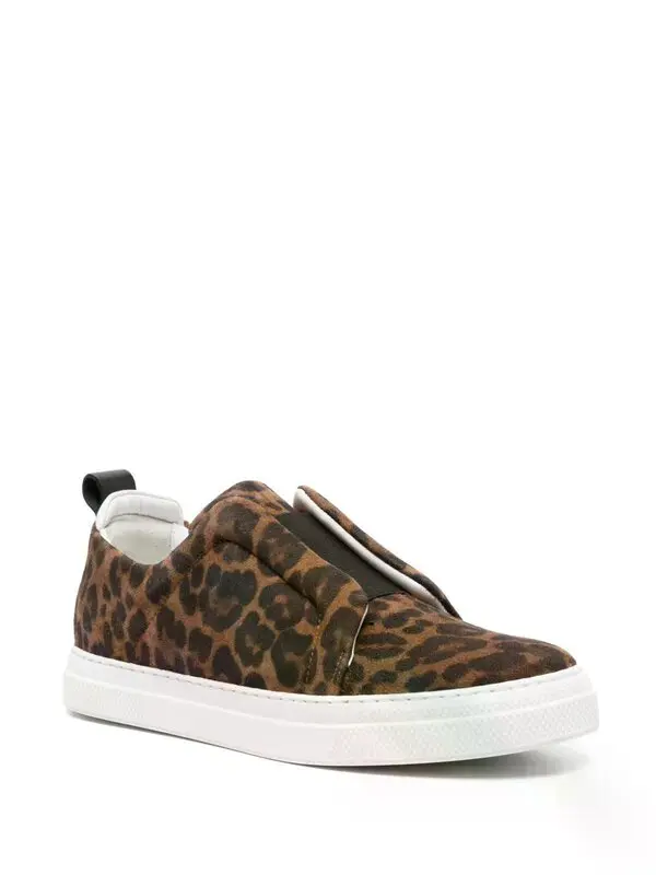 Pierre Hardy Leopard-pattern Suede Slider Sneakers - Brown