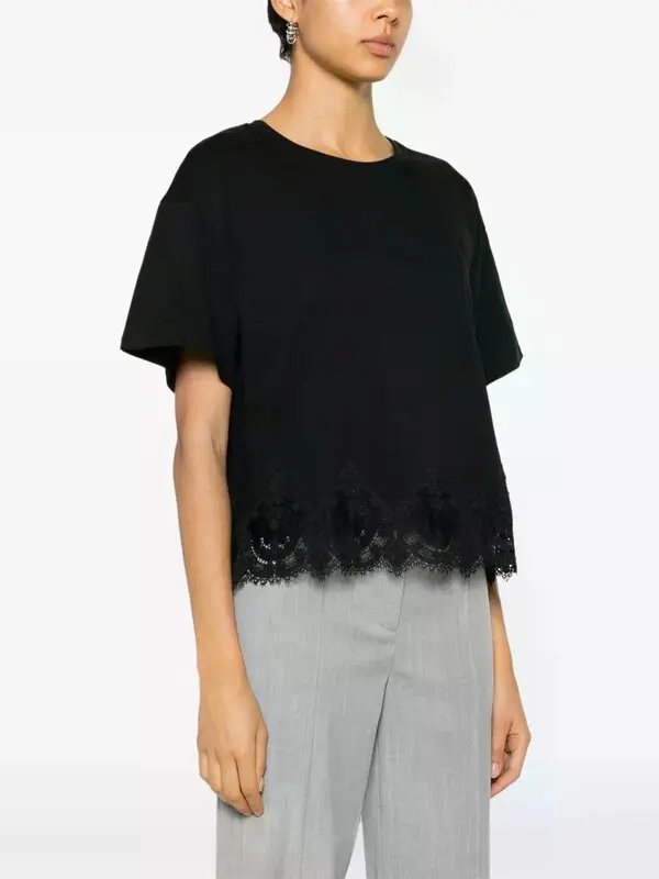TWINSET Lace-trimmed Jersey T-shirt