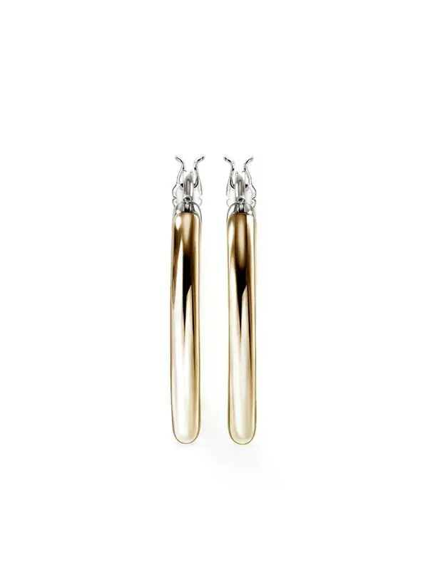 John Hardy 14kt Gold Jh Essential Hoop Earrings - Silver