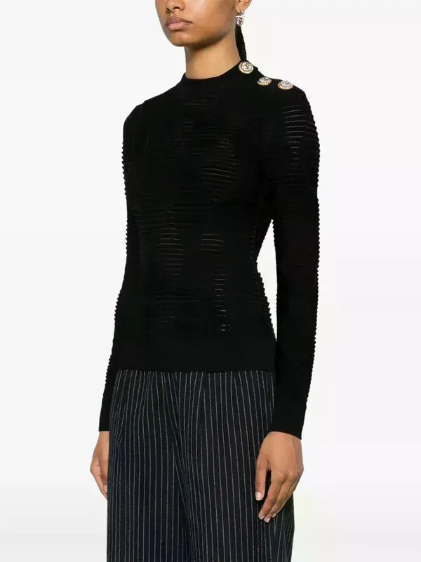 Balmain Embossed-button Jumper
