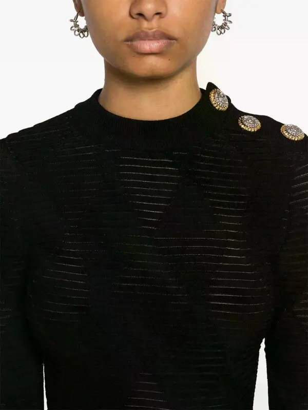 Balmain Embossed-button Jumper