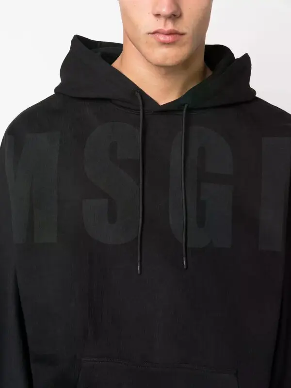 MSGM Logo-print Cotton Hoodie