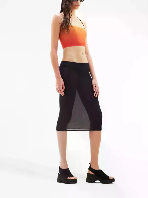 COURREGES Tube-shape Midi Skirt - Black