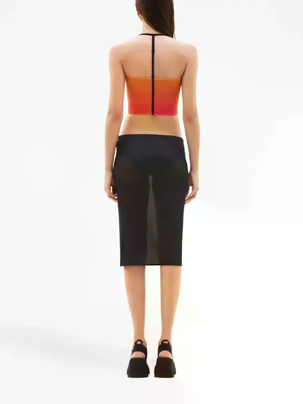 COURREGES Tube-shape Midi Skirt - Black