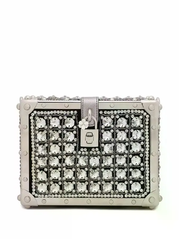 Dolce & Gabbana Jacquard Dolce Box Top-handle Bag - White