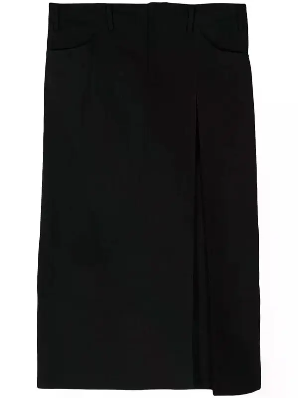Yohji Yamamoto Side-slit Denim Maxi Skirt