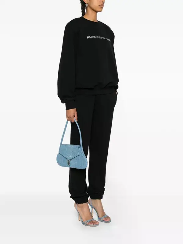 Amina Muaddi Gemini Suede Shoulder Bag