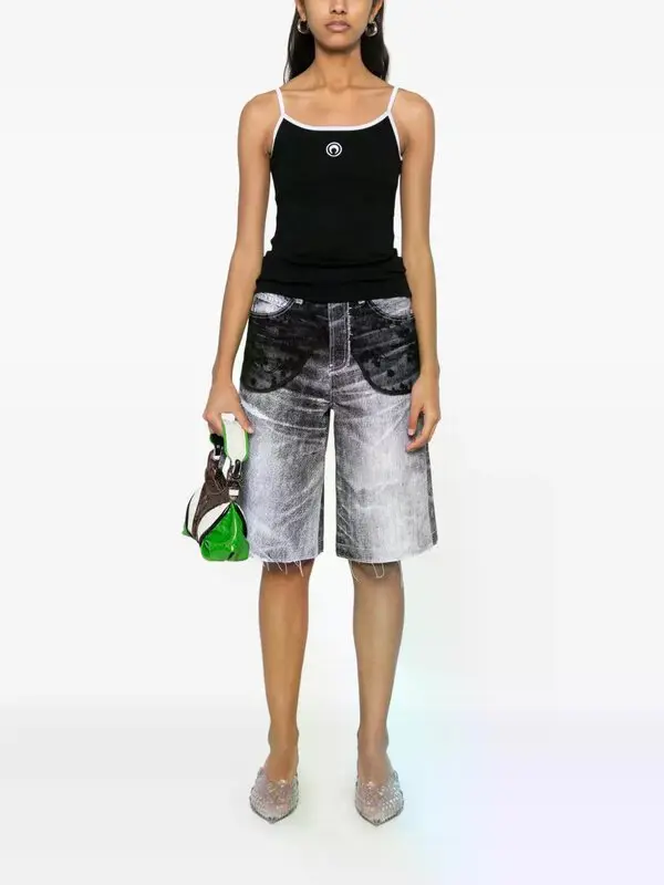 MARINE SERRE Moon Logo Ribbed Tank Top