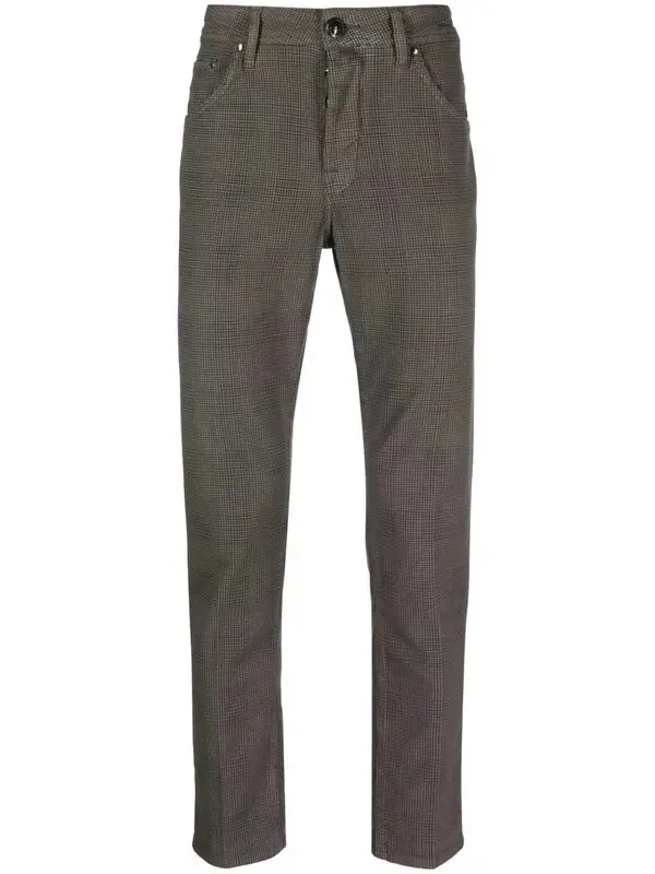 Jacob Cohen Mini Check-print Skinny Trousers - Brown