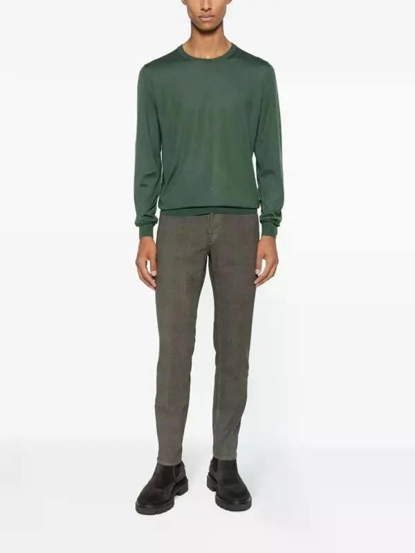 Jacob Cohen Mini Check-print Skinny Trousers - Brown