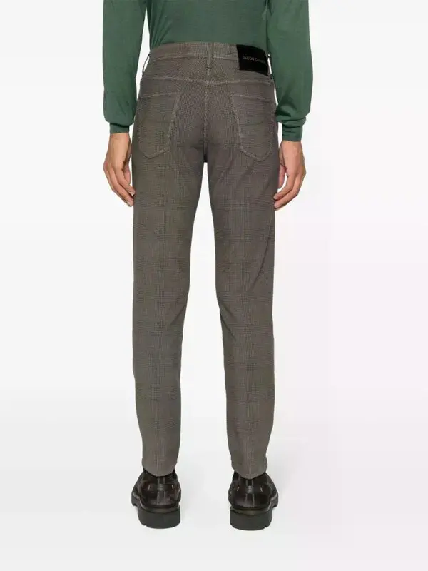 Jacob Cohen Mini Check-print Skinny Trousers - Brown