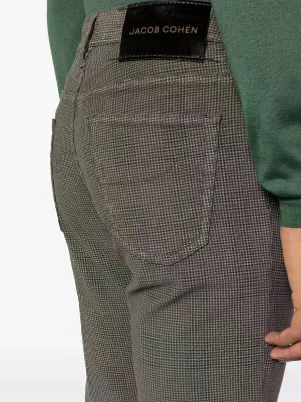 Jacob Cohen Mini Check-print Skinny Trousers - Brown