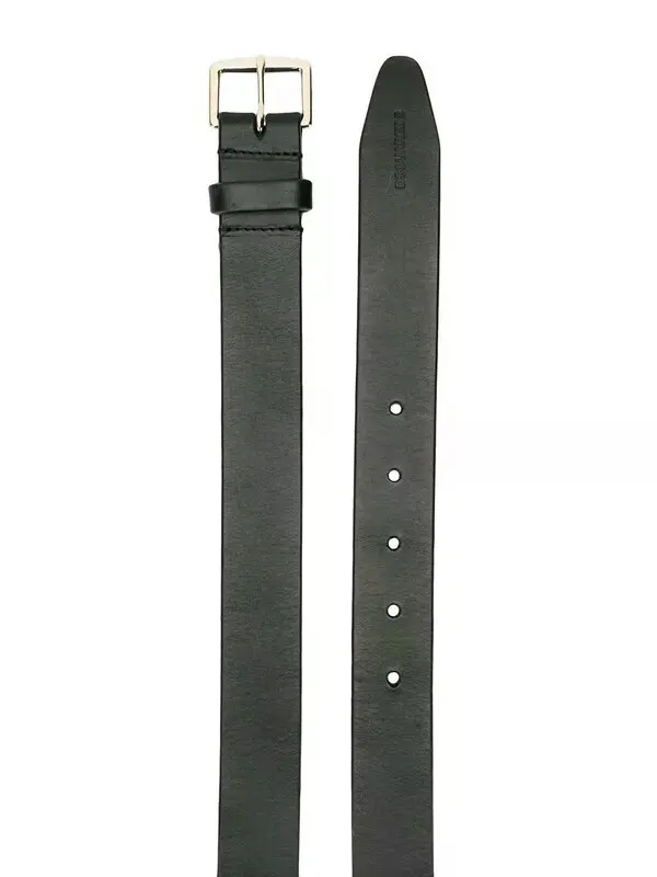 Dsquared2 Leather Belt With Silver-tone Buckle