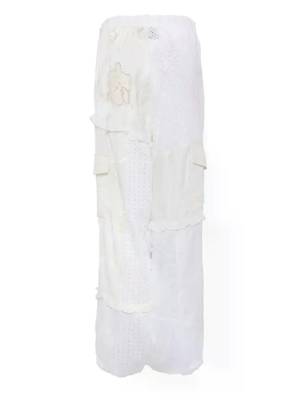 CAVIA Panelled Broderie-anglaise Cargo Trousers