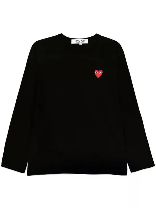 Play Comme Des Garcon Heart-patch T-shirt - Black
