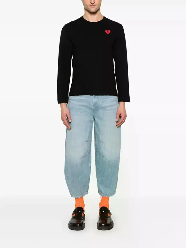 Play Comme Des Garcon Heart-patch T-shirt - Black