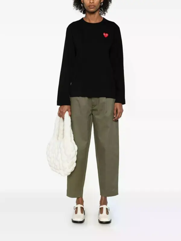 Play Comme Des Garcon Heart-patch T-shirt - Black