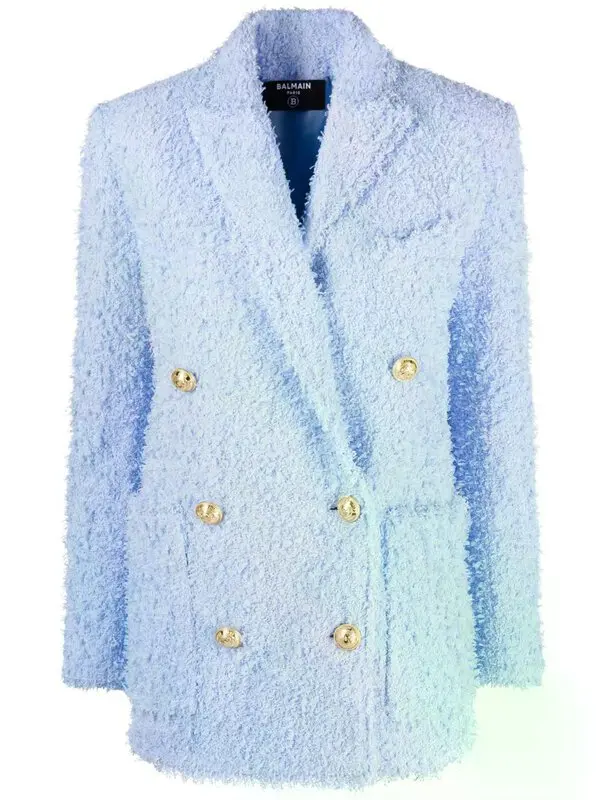 Balmain Oversized Double-breasted Tweed Blazer