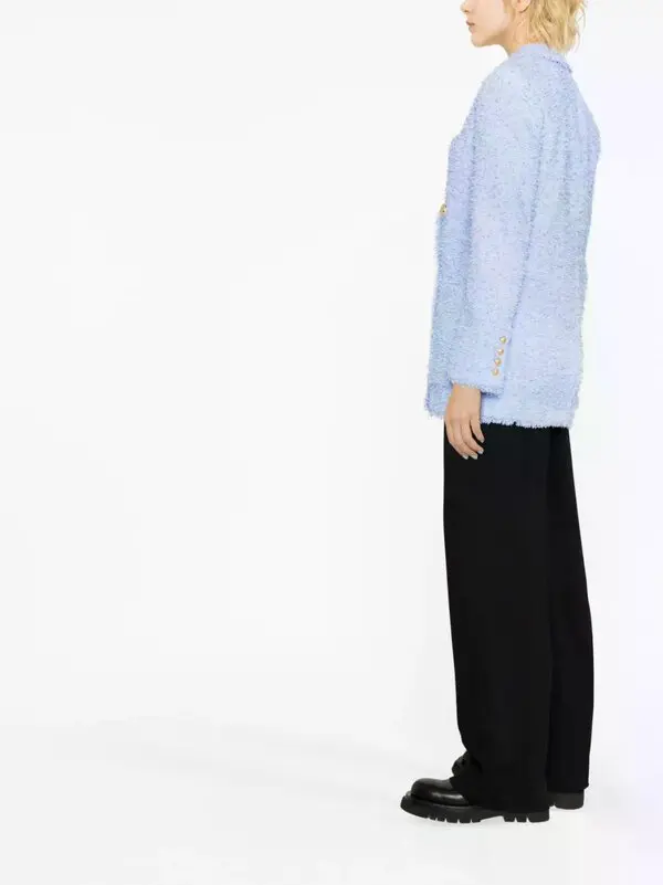 Balmain Oversized Double-breasted Tweed Blazer