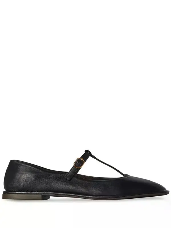 THE ROW T-strap Ballerina Shoes - Black