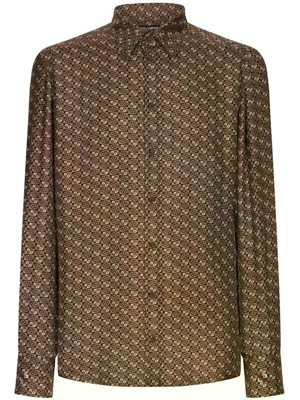 Dolce & Gabbana Geometric-print Silk Shirt