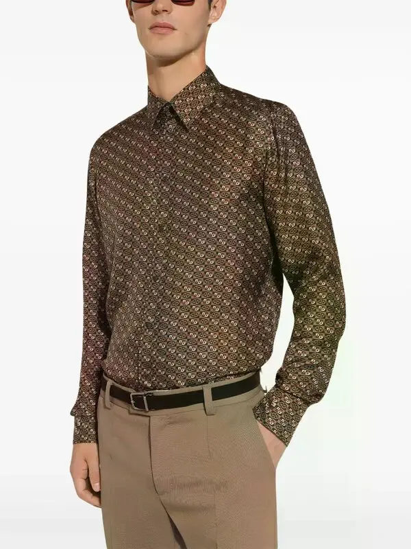Dolce & Gabbana Geometric-print Silk Shirt