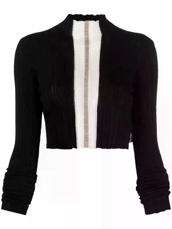 Palm Angels Mock Neck Cropped Jumper