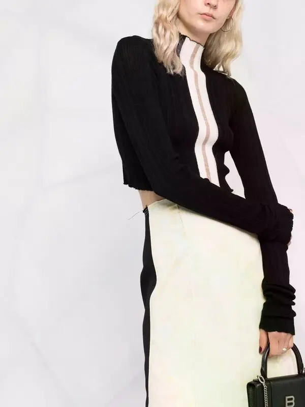 Palm Angels Mock Neck Cropped Jumper