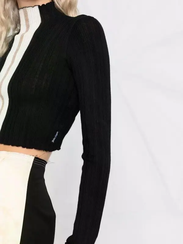 Palm Angels Mock Neck Cropped Jumper