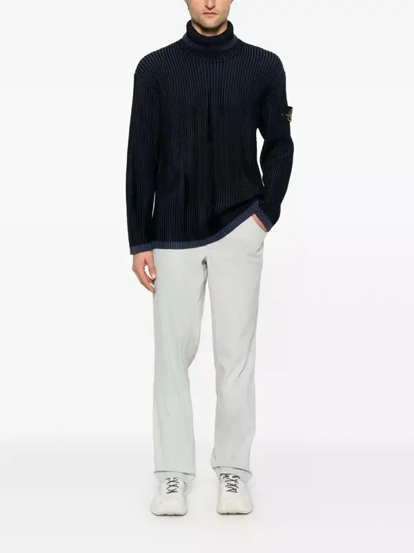 Stone Island Ribbed Virgin Wool Sweater