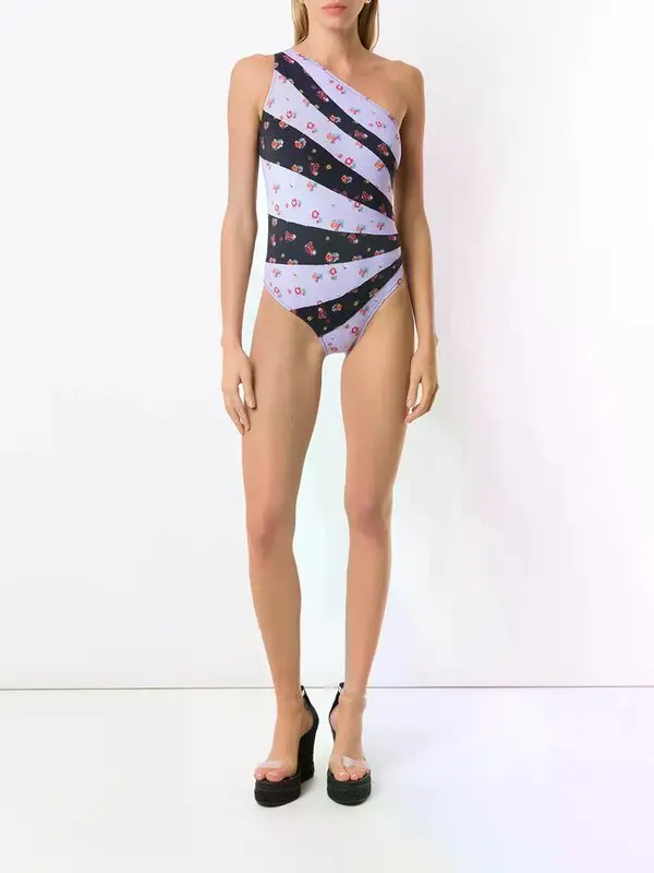 AMIR SLAMA Printed One-shoulder Swimsuit