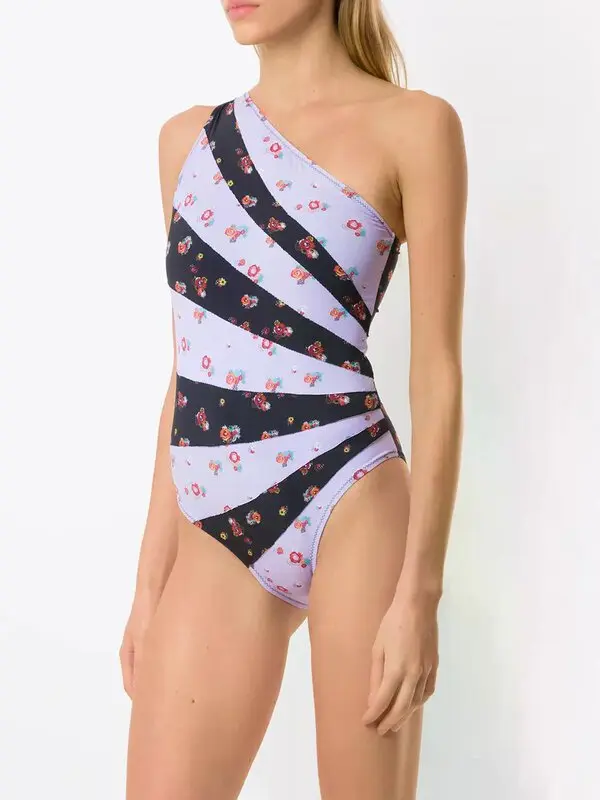 AMIR SLAMA Printed One-shoulder Swimsuit