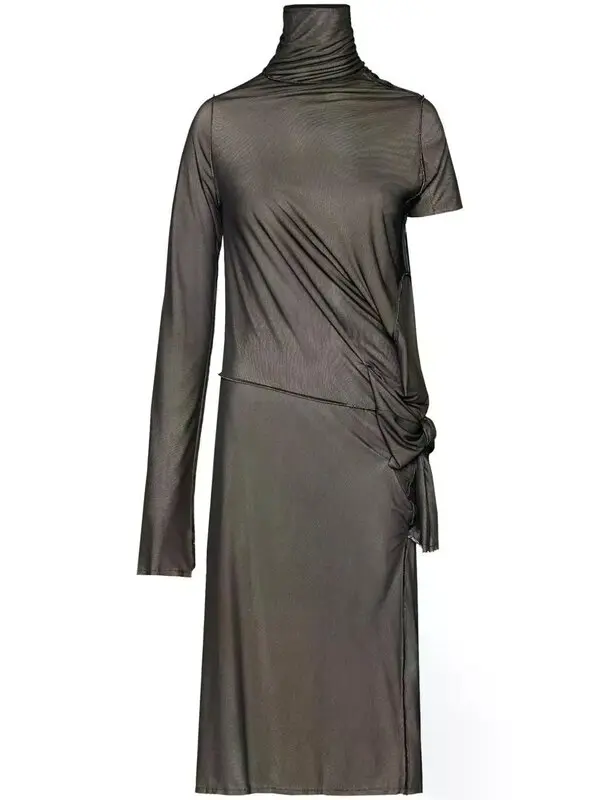 MAISON MARGIELA Asymmetric Ruched Midi Dress