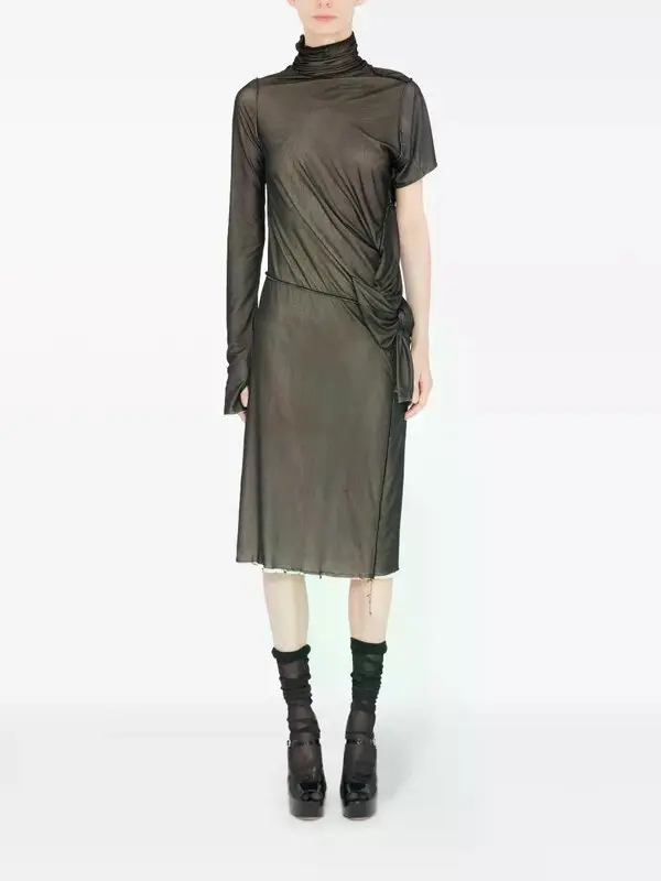 MAISON MARGIELA Asymmetric Ruched Midi Dress