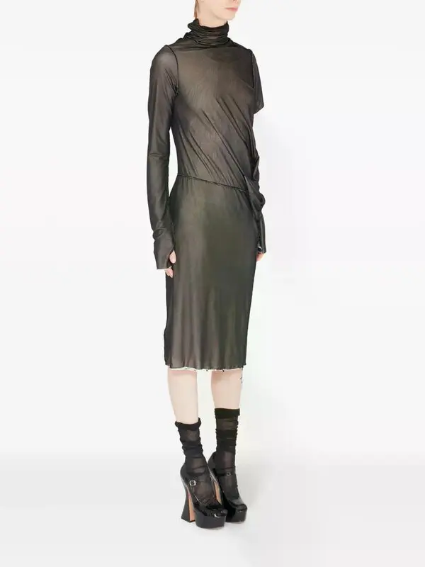 MAISON MARGIELA Asymmetric Ruched Midi Dress