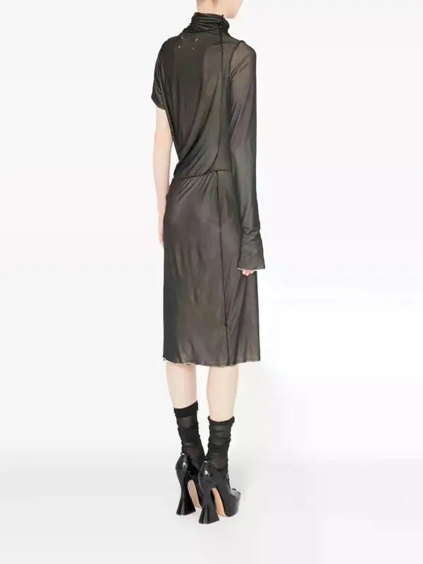 MAISON MARGIELA Asymmetric Ruched Midi Dress