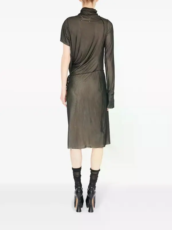 MAISON MARGIELA Asymmetric Ruched Midi Dress