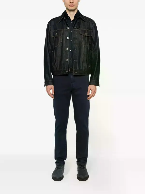 Zegna Logo-patch Mid-rise Jeans - Blue