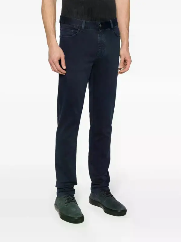Zegna Logo-patch Mid-rise Jeans - Blue