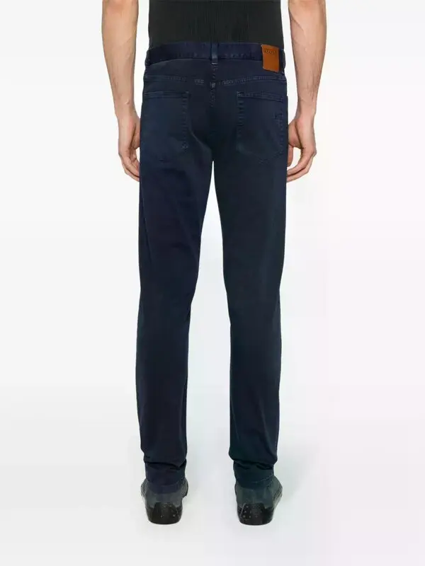 Zegna Logo-patch Mid-rise Jeans - Blue