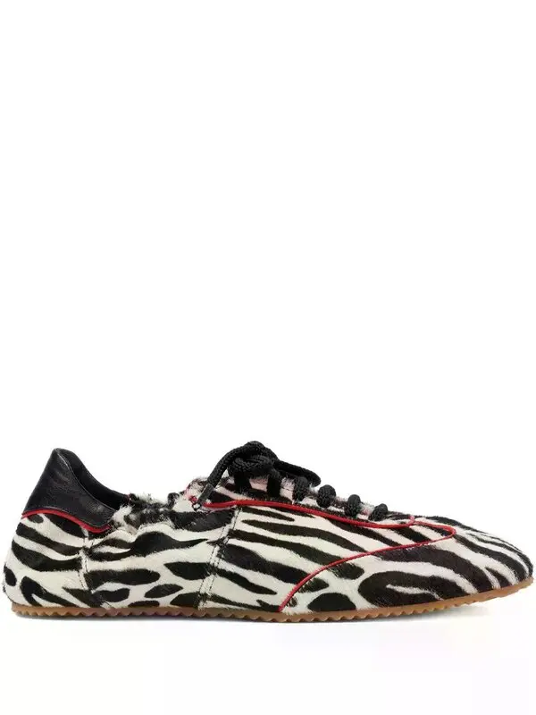 SCAROSSO Riley Zebra Print Sneakers - White