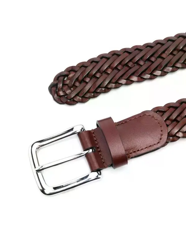 Anderson's Woven Leather Belt - Brown