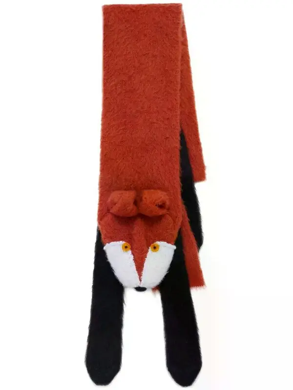 Marni Fox Knitted Scarf - Brown