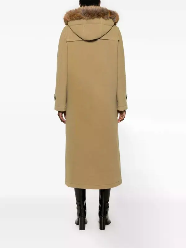 Burberry Faux-fur Trim Wool Coat