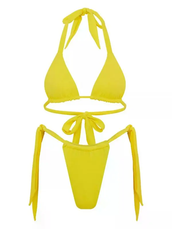 LET'S SWIM Triangle Cup Bikini Top - Yellow